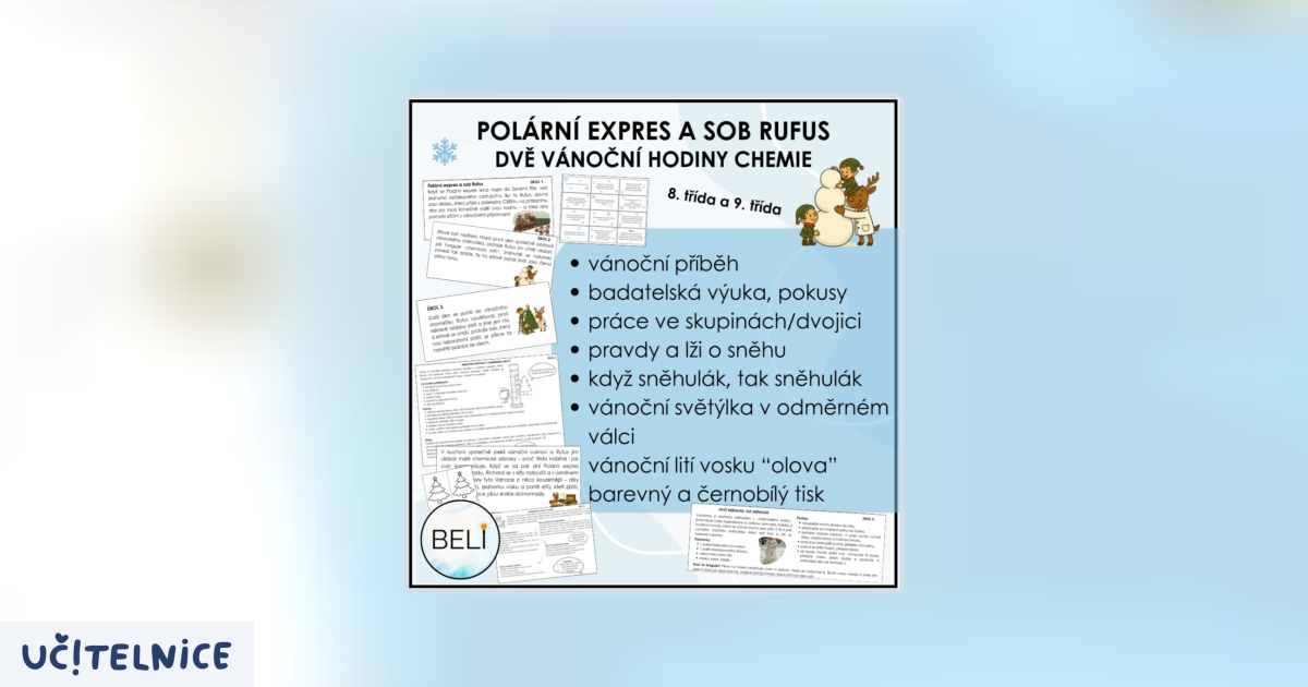Polární expres a sob Rufus (dvě vánoční hodiny chemie) | Učitelnice