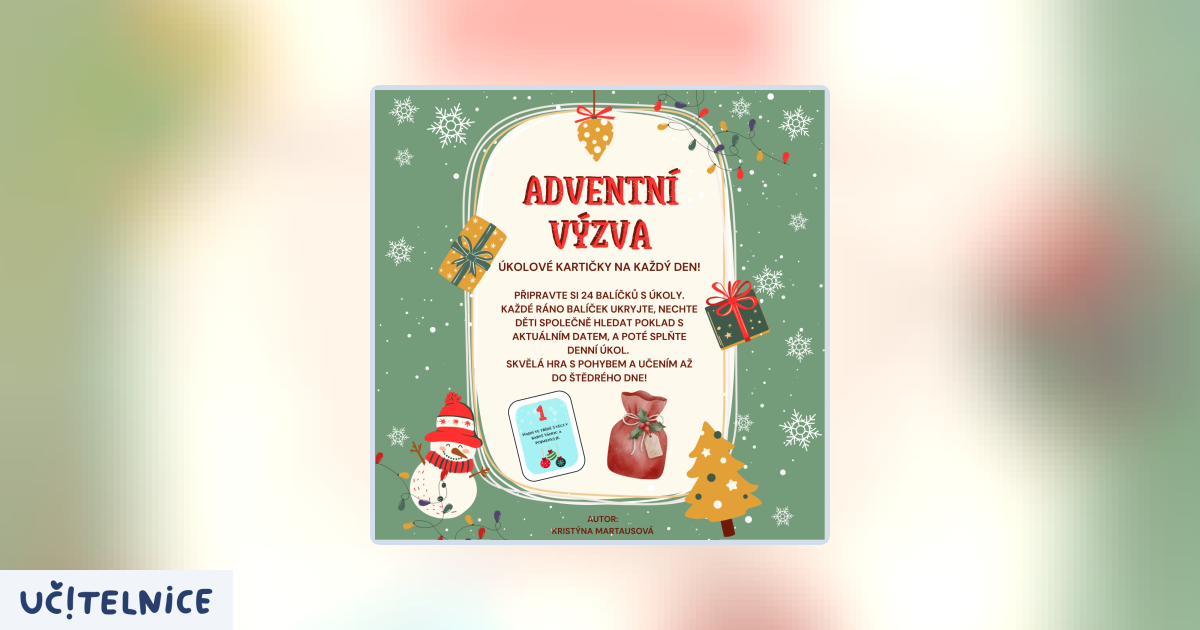 Adventní výzva - Úkolové kartičky na každý den | Učitelnice