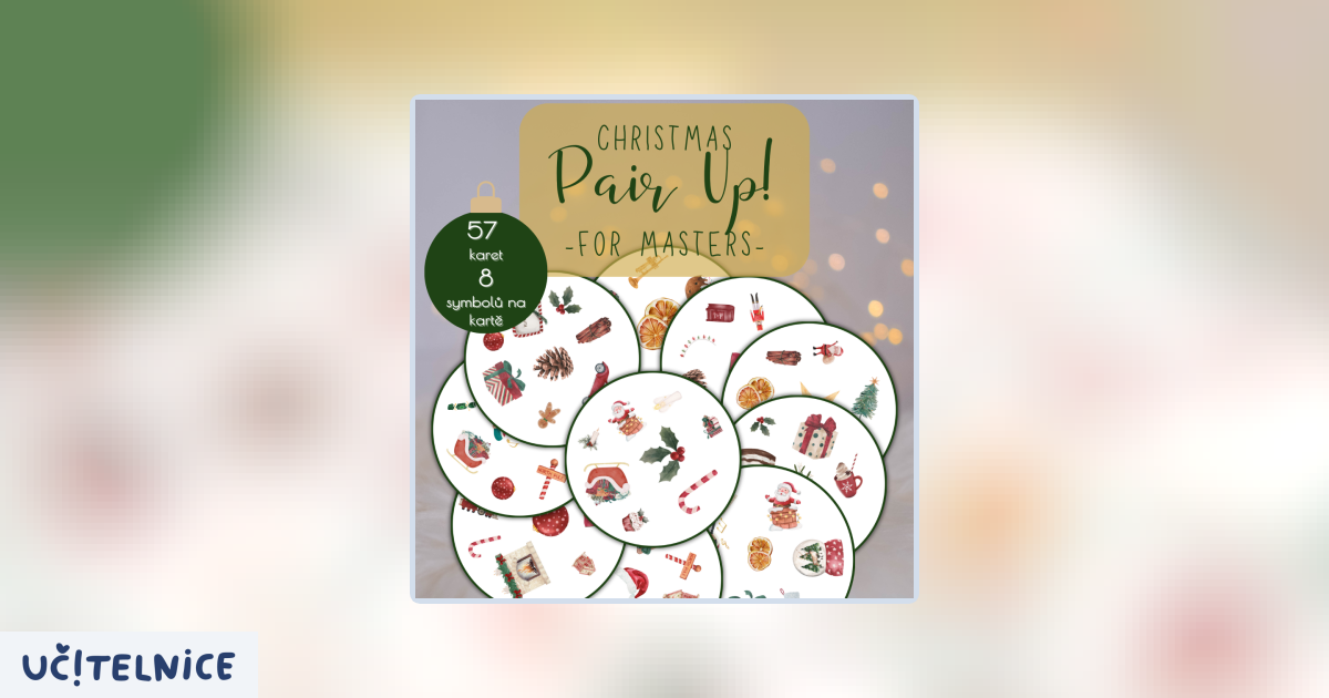 Christmas Pair Up! 57 cards | Učitelnice