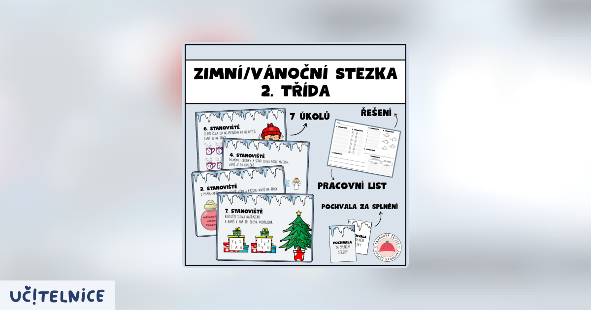 Zimní/vánoční stezka s úkoly - 2. třída | Učitelnice
