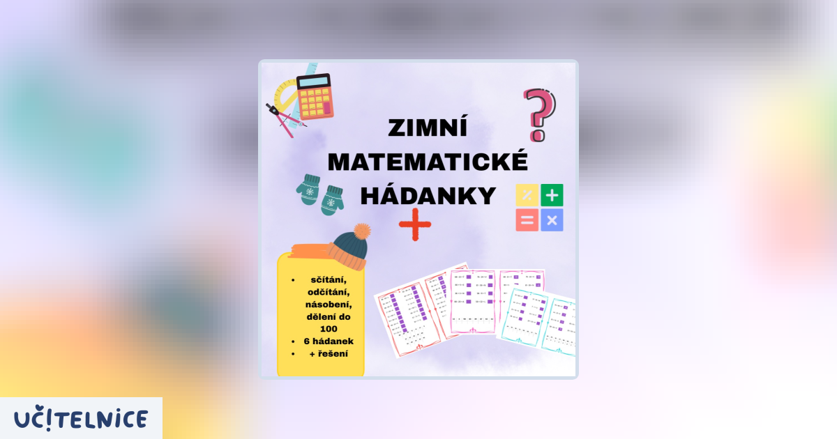 Zimní matematické hádanky | Učitelnice