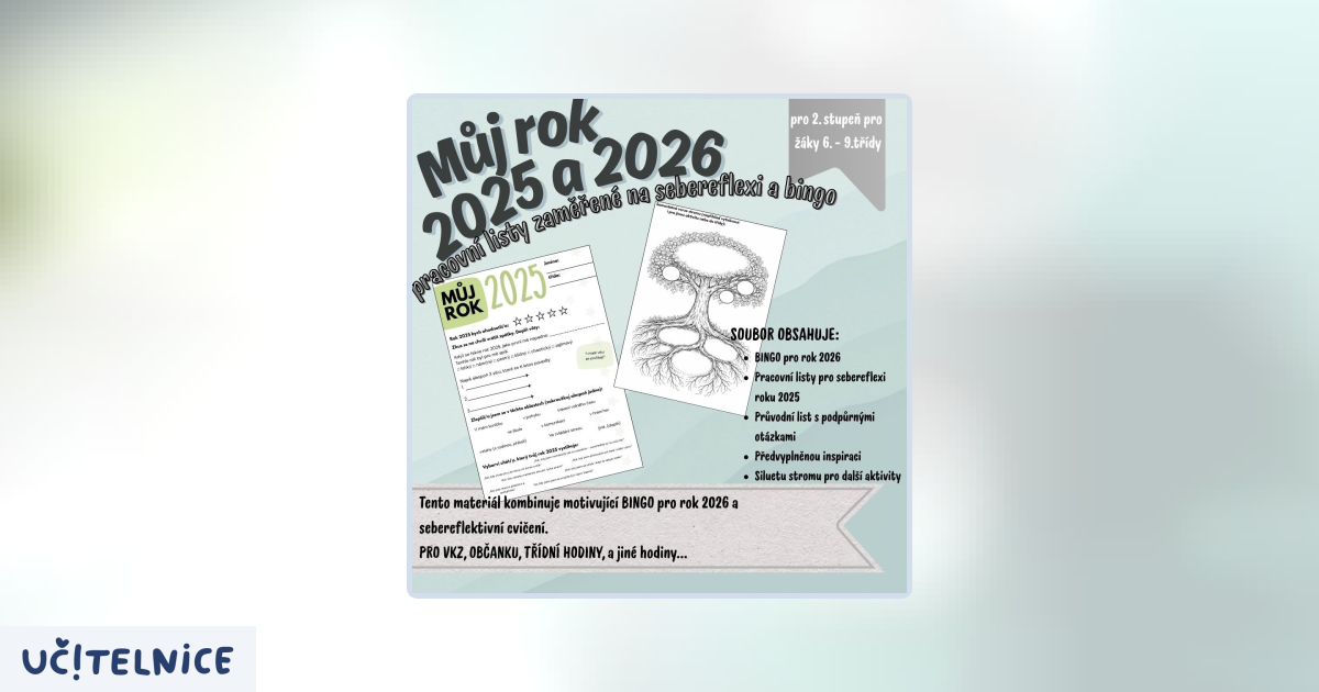 Můj rok 2025 a 2026 | Učitelnice