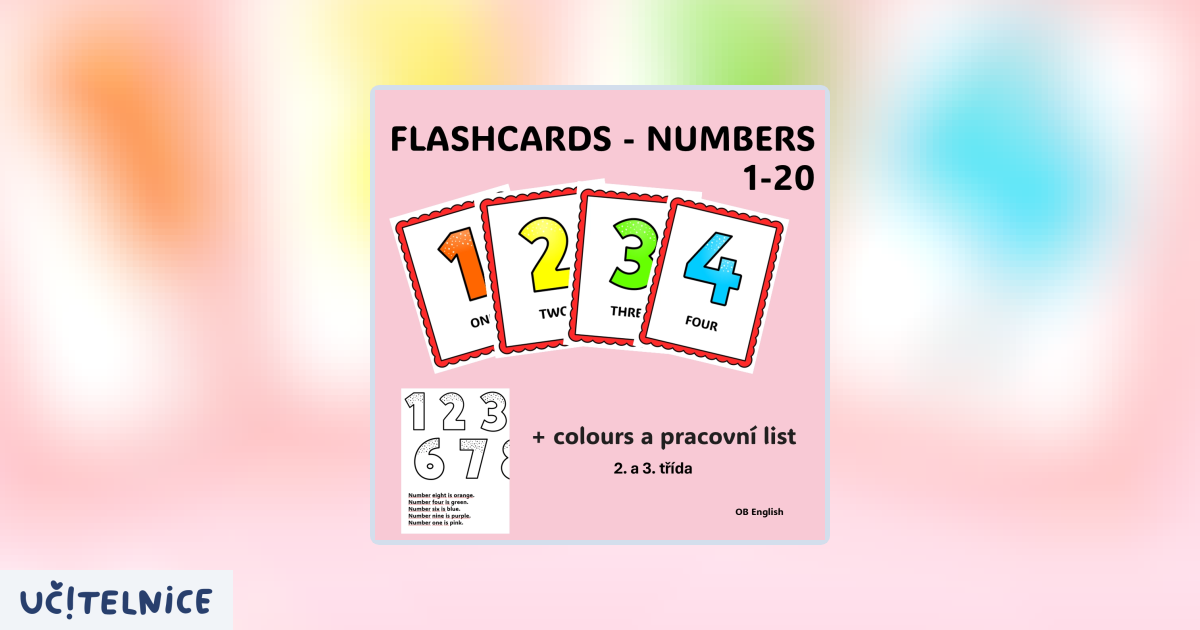 Flashcards - Numbers / Colours | Učitelnice