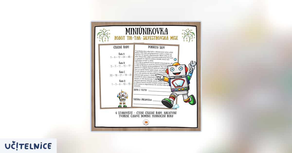 Robot TIK-TAK: Silvestrovská mise | Učitelnice