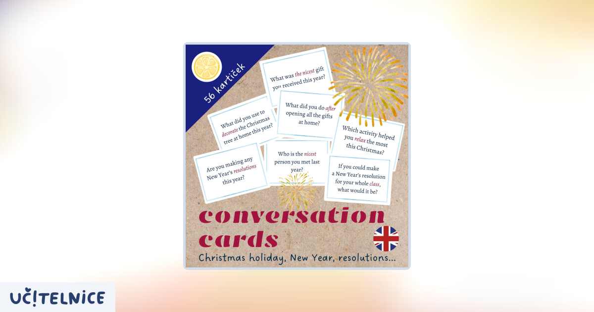 CONVERSATION CARDS - Christmas holidays, New Year, resolutions ...