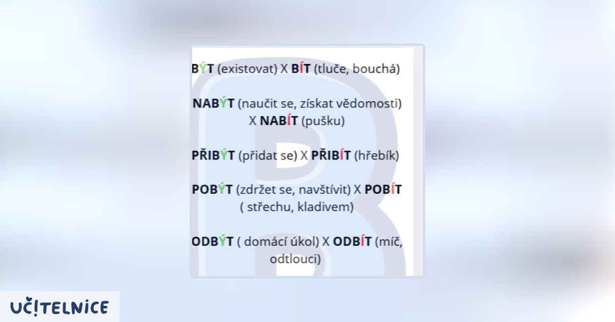 Plakáty záludných dvojic vyjmenovaných slov | Učitelnice