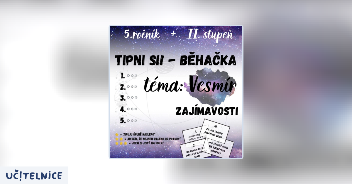 Tipni si - Běhačka - Vesmír | Učitelnice