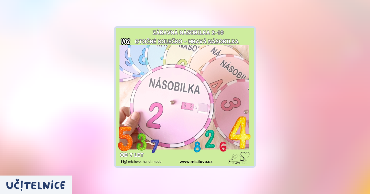 OTOČNÉ KOLEČKO - NÁSOBILKA HRAVOU FORMOU (NÁSOBKY 2-10) | Učitelnice