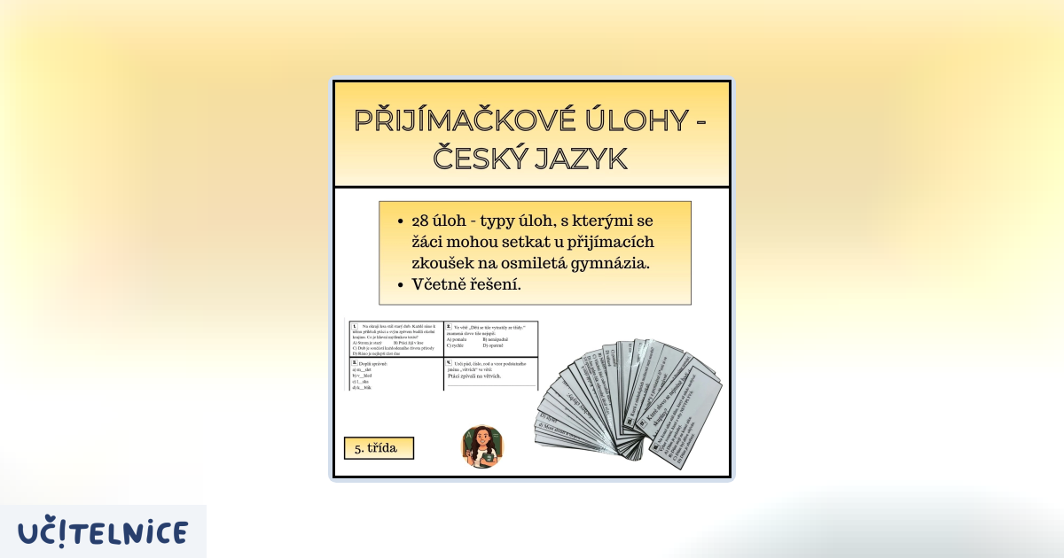 Přijímačkové úlohy - český jazyk | Učitelnice