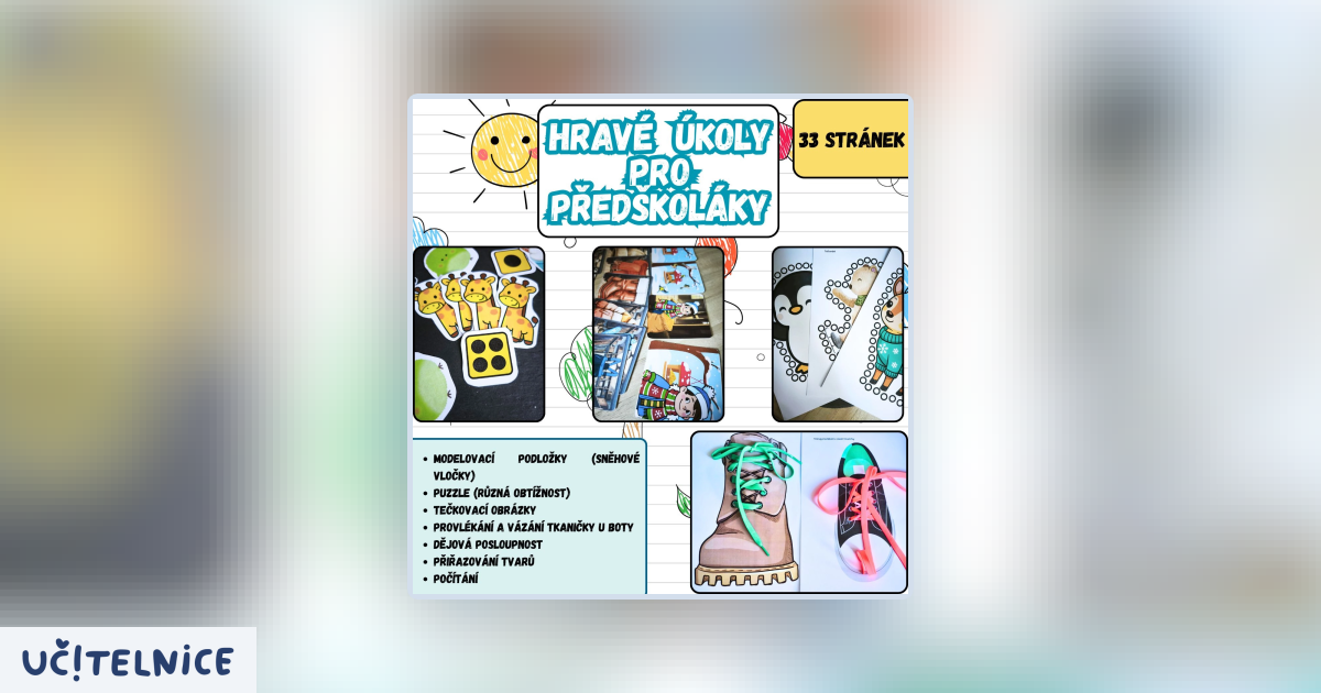 Hravé úkoly pro předškoláky | Učitelnice