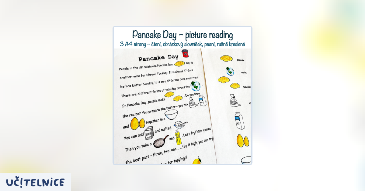 Pancake Day - picture reading | Učitelnice
