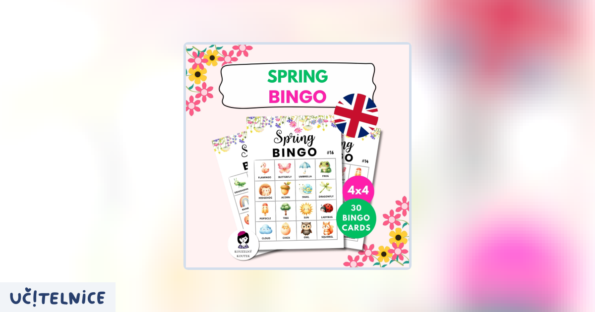 Anglické jarní bingo - hra pro děti | Velikonoce | Jaro | Učitelnice