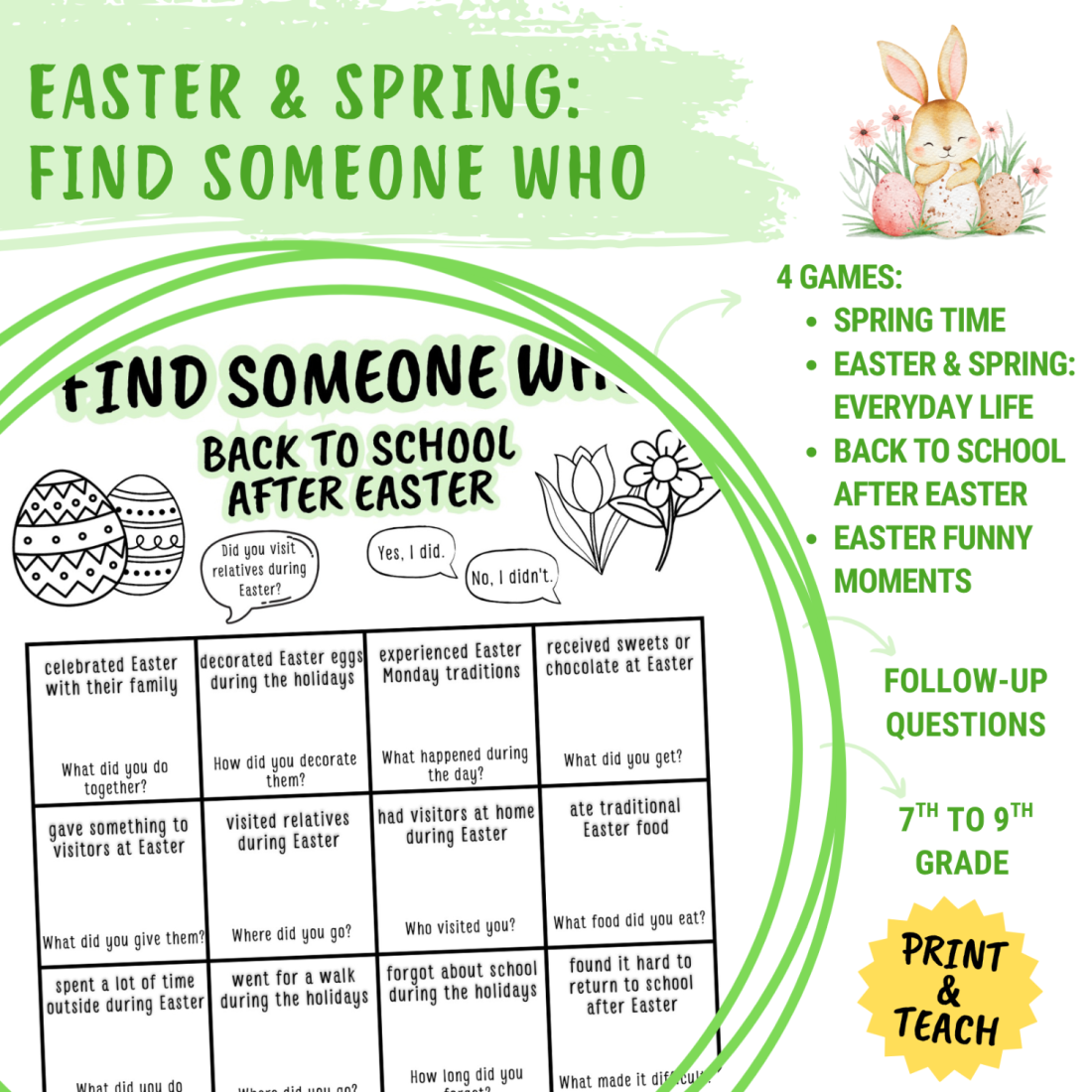 Easter & Spring: Find someone who | Učitelnice