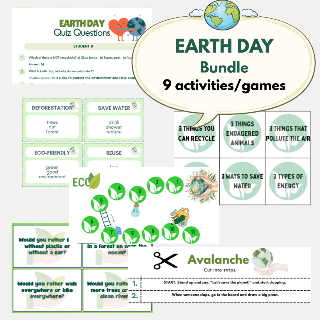 Earth Day Bundle (Den Země) - 9 activities | Učitelnice