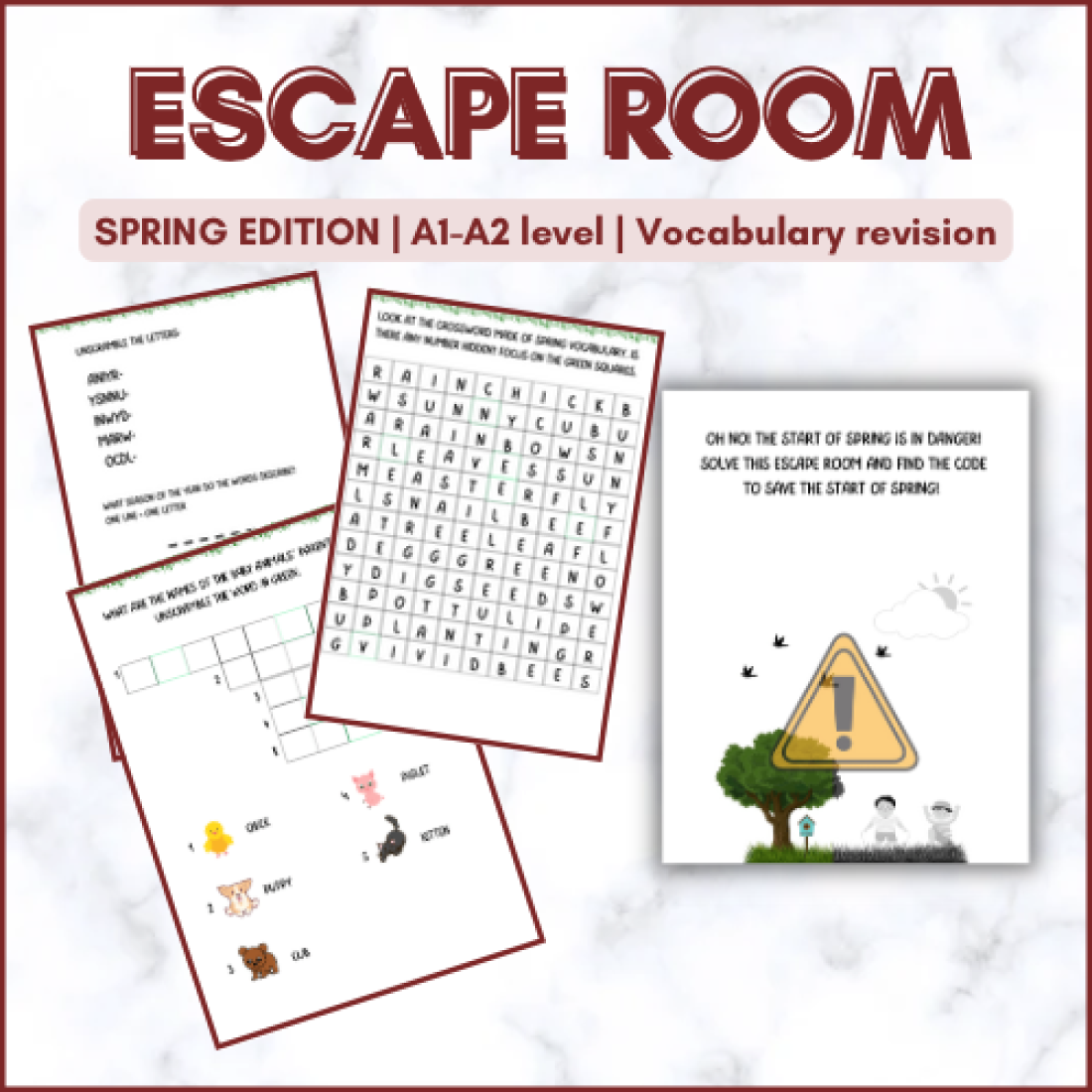 Escape room | SPRING VOCABULARY | 1.stupeň ZŠ | Učitelnice