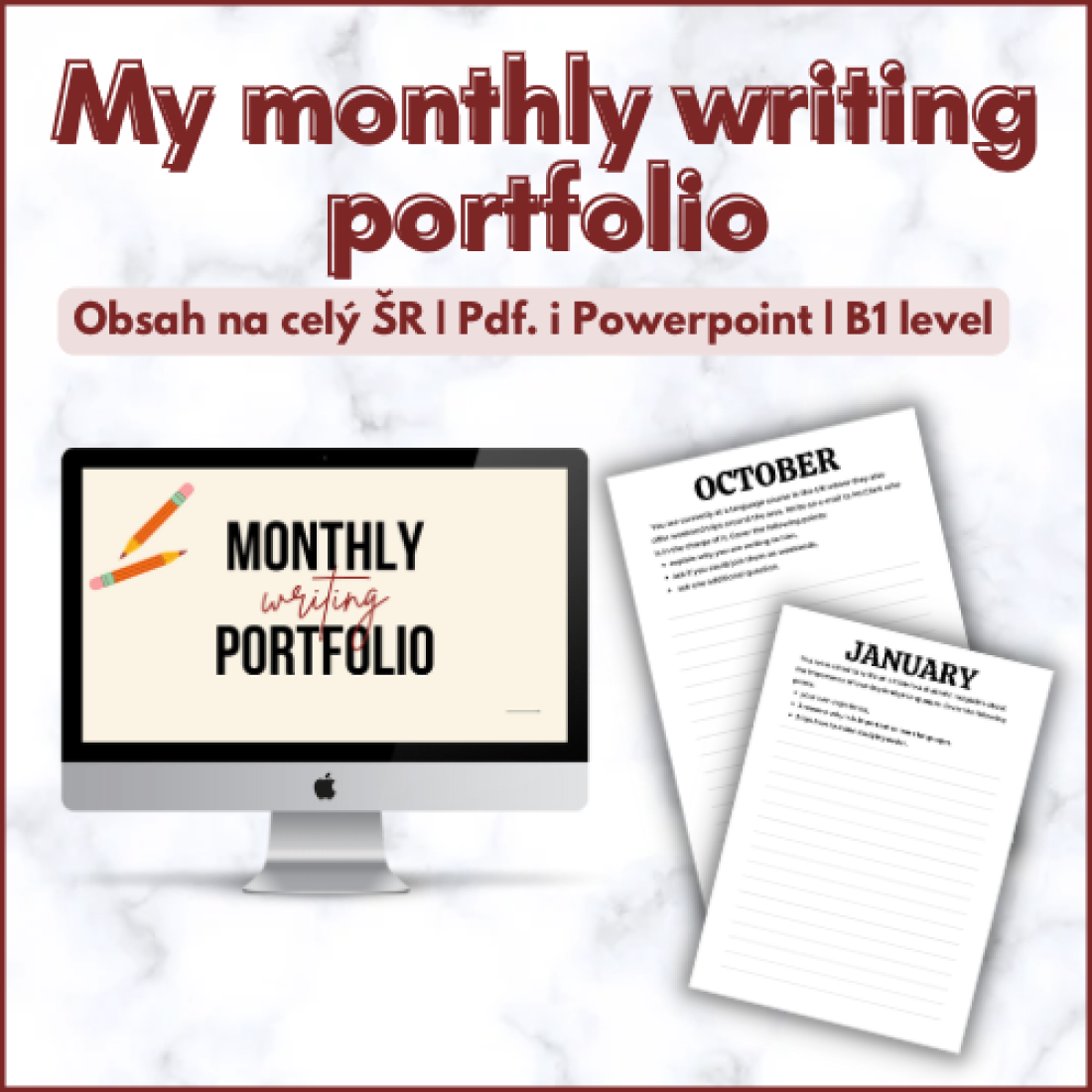 Monthly writing portfolio | Obsah na celý školní rok | SŠ | Učitelnice