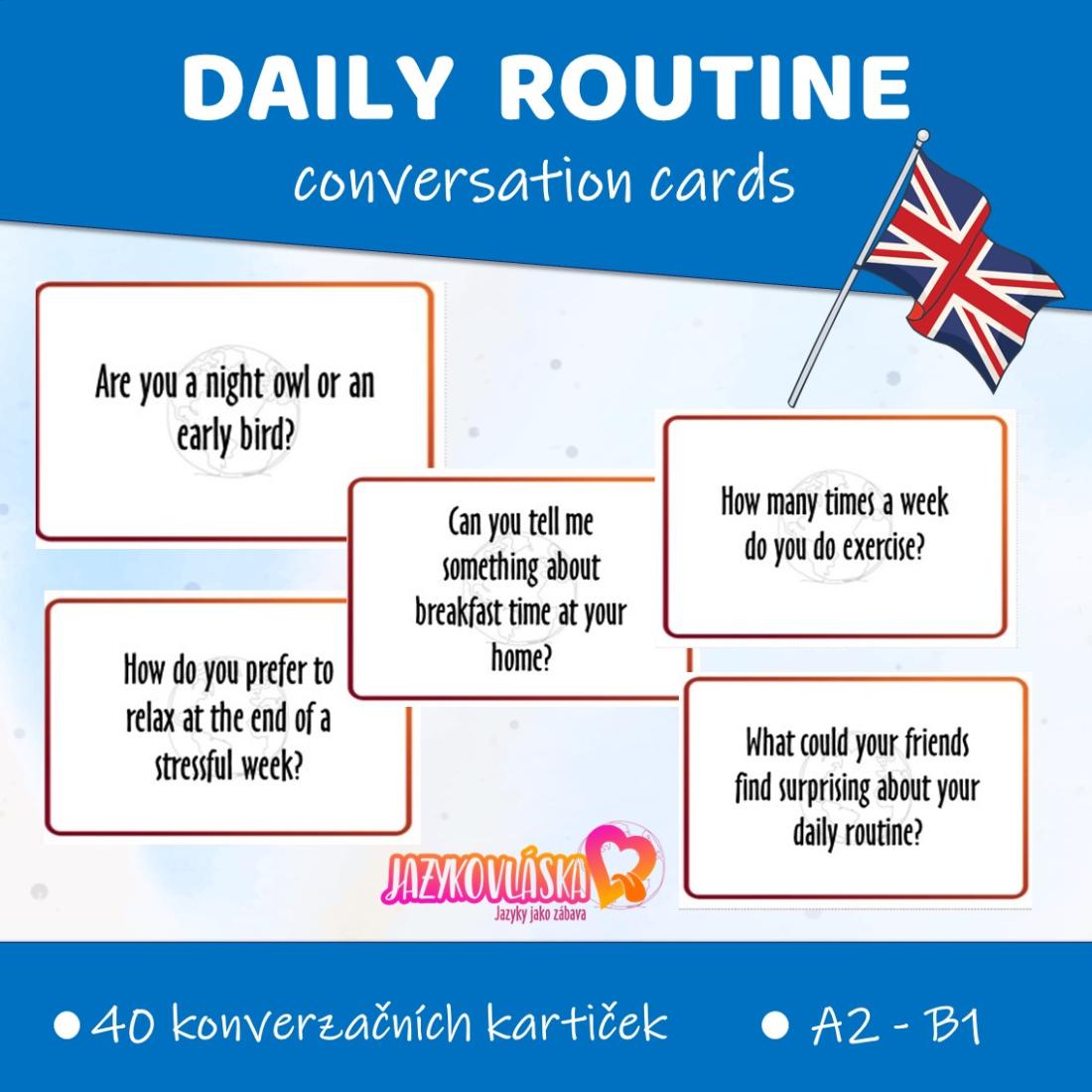Daily routine conversation cards | Učitelnice