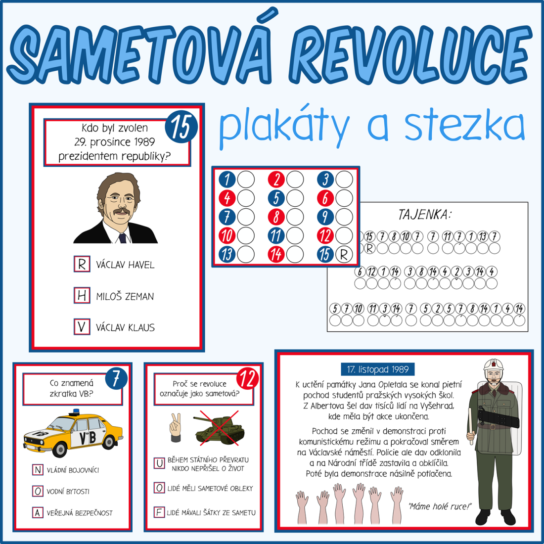 17. listopad - Sametová revoluce - Plakáty a stezka | Učitelnice