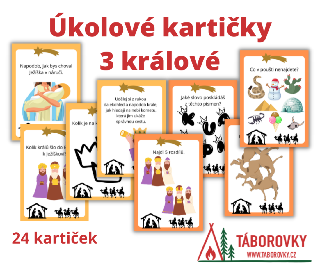 Úkolové kartičky 3 králové | Učitelnice