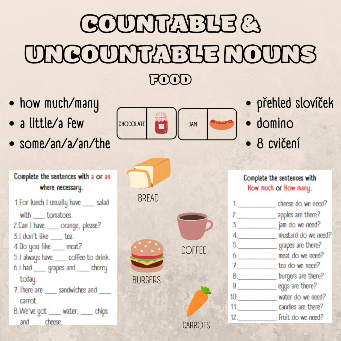 Food - countable and uncountable nouns | Učitelnice