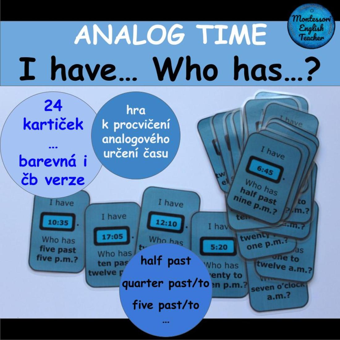 Analog time - I have... Who has...? | Učitelnice