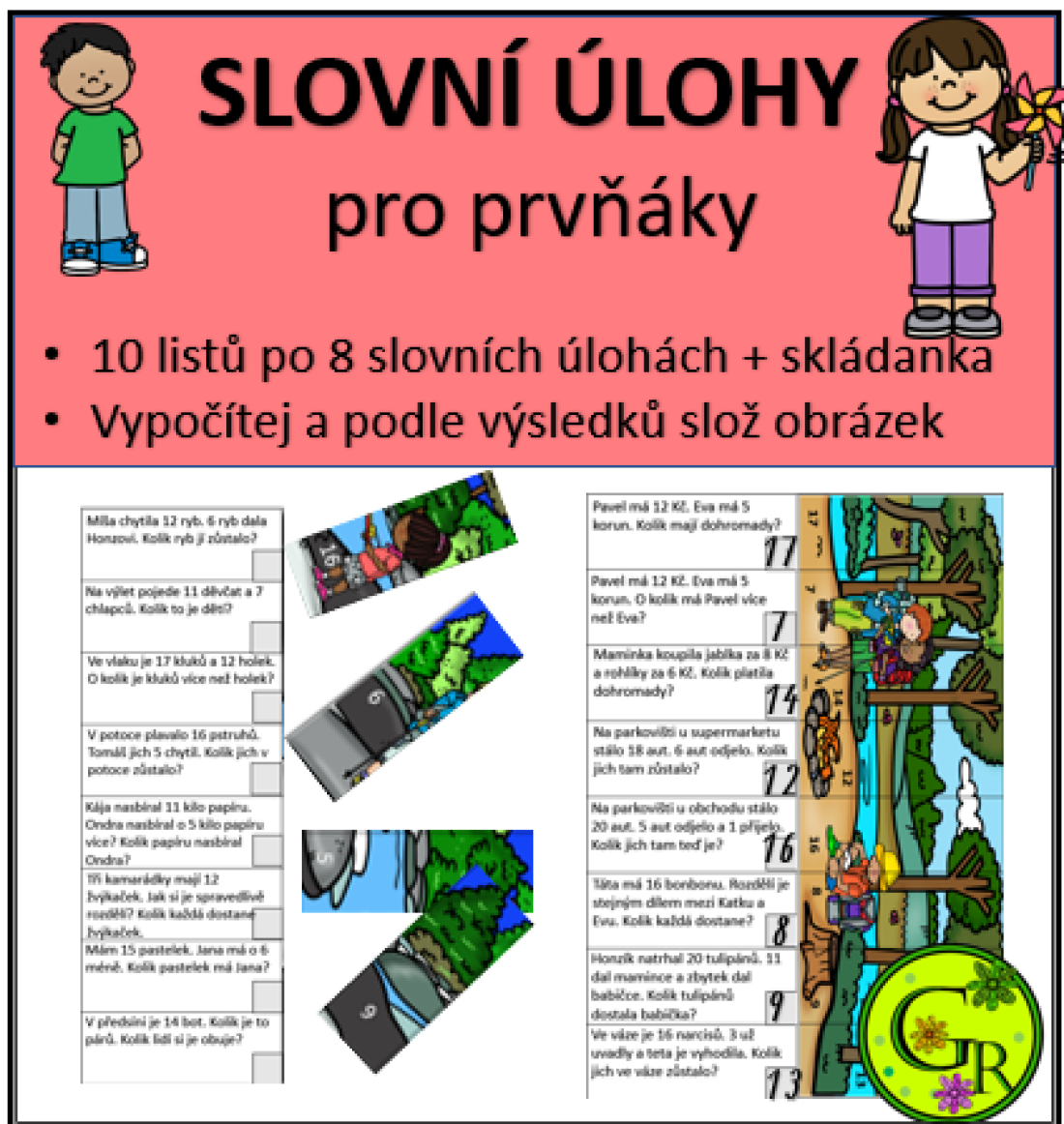 SLOVNÍ ÚLOHY pro prvňáky | Učitelnice
