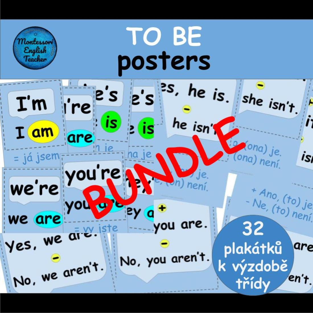 verb to be - POSTERS - BUNDLE | Učitelnice
