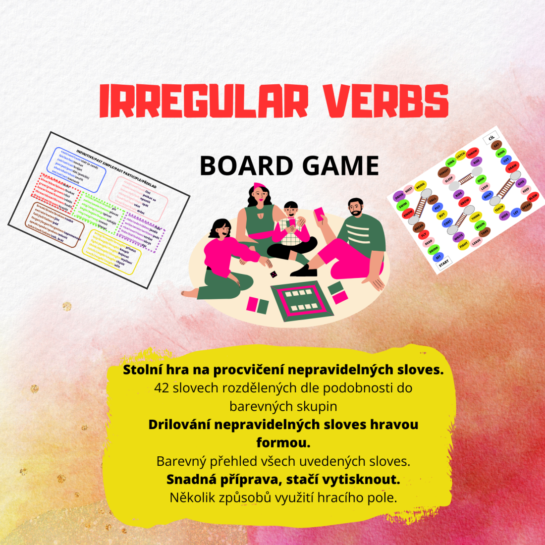 Irregular verbs - board game | Učitelnice