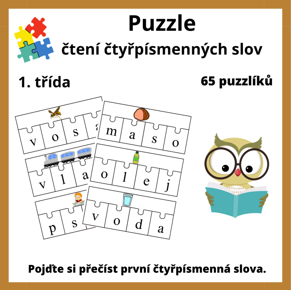 Puzzle - čtyřpísmenná slova | Učitelnice