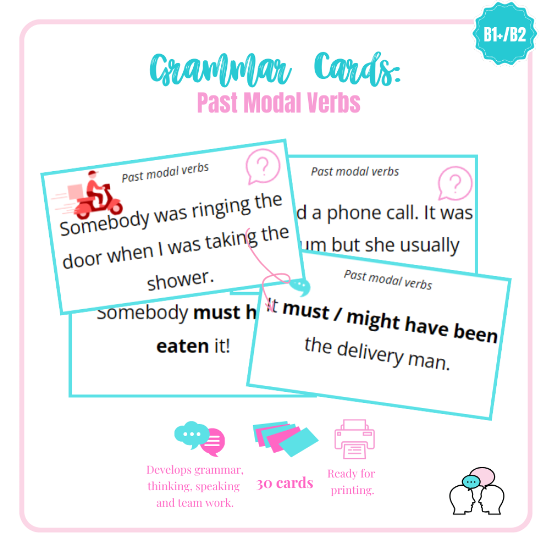 Grammar cards: Past Modals (B1+-B2, SŠ) | Učitelnice