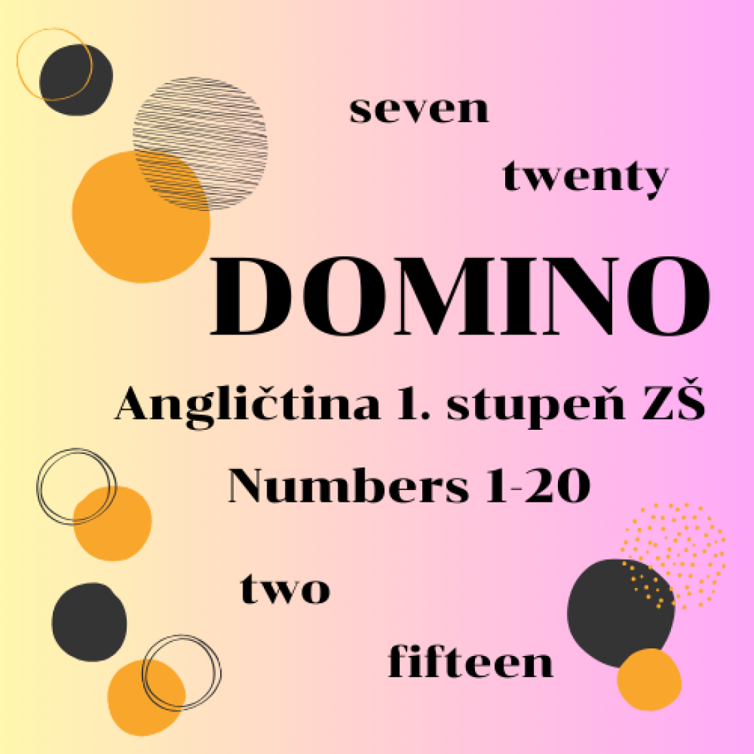 DOMINO Numbers 1-20 | Učitelnice