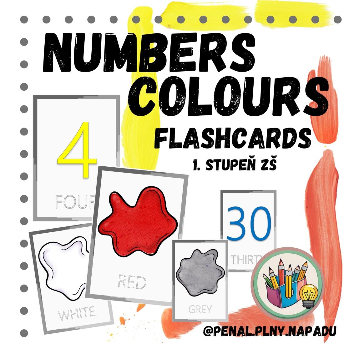 Colours and numbers - flashcards | Učitelnice