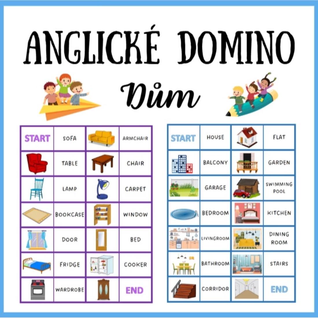 ANGLICKÉ DOMINO - DŮM | Učitelnice