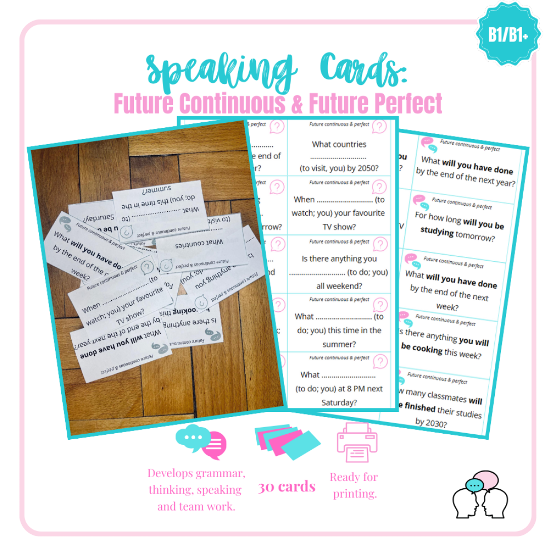 Speaking cards | Future Continuous & Future Perfect | B1+/B2 | SŠ ...