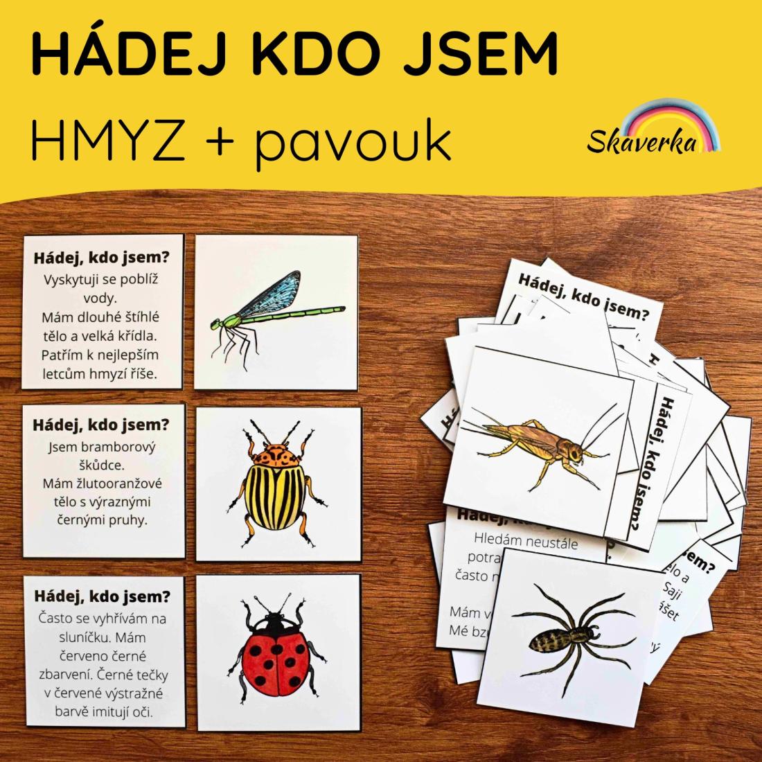 HÁDEJ KDO JSEM - HMYZ + pavouk | Učitelnice