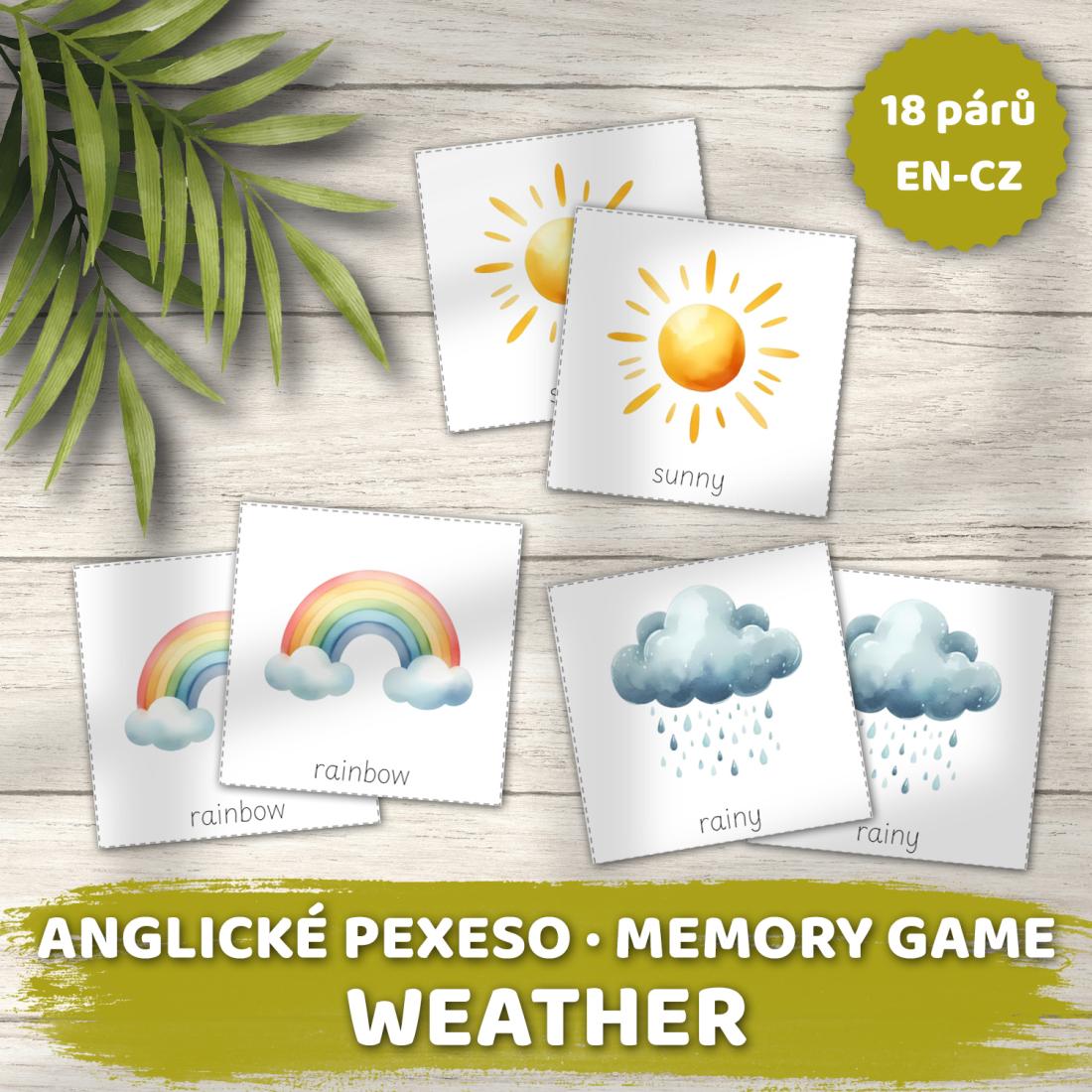 Anglické PEXESO | WEATHER | Učitelnice
