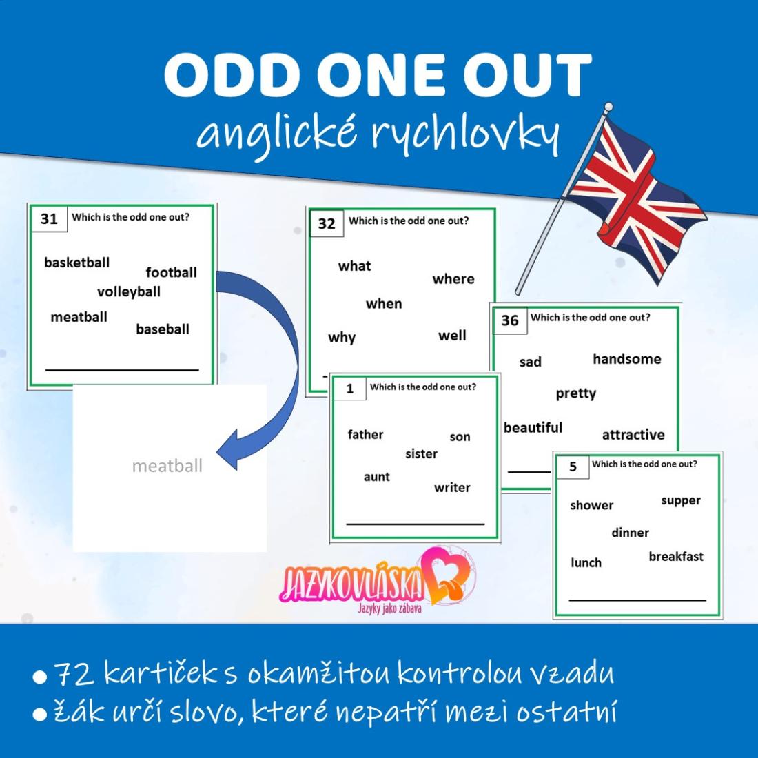 Odd one out anglické rychlovky | Učitelnice
