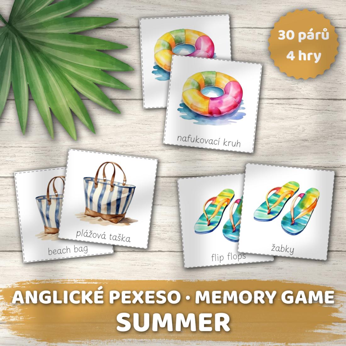 Anglické PEXESO | SUMMER | Učitelnice