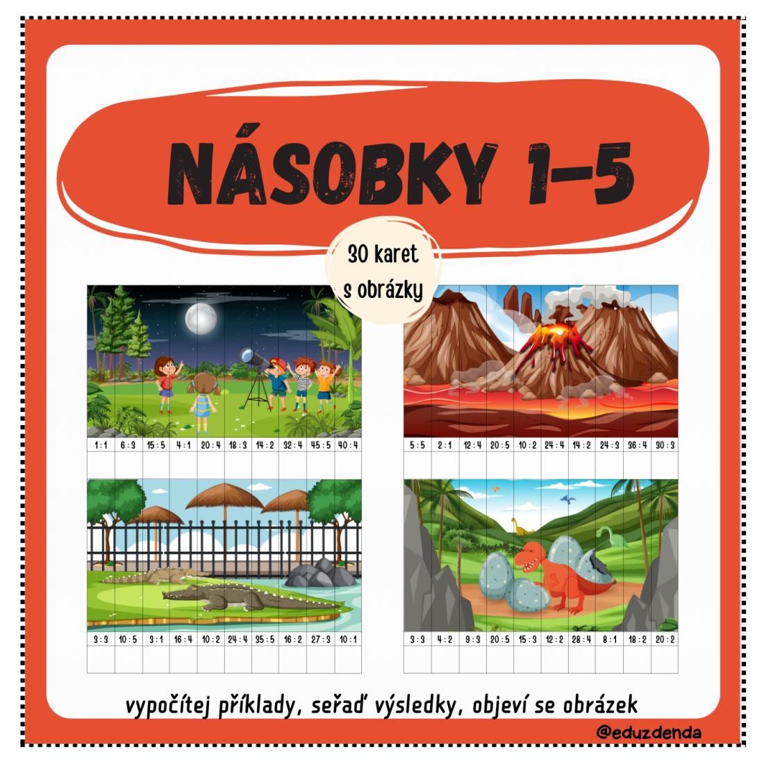 Násobky 1-5, dělení do 50 | Učitelnice