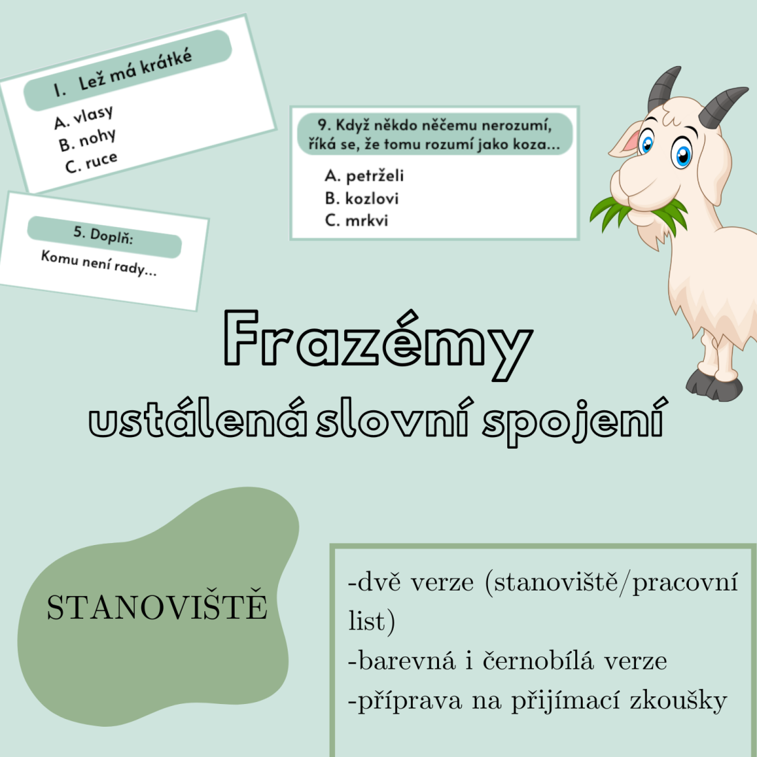 Frazémy - stanoviště | Učitelnice