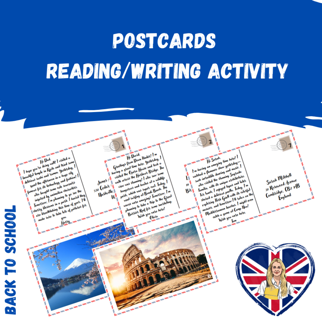 POSTCARDS - READING/WRITING ACTIVITY | Učitelnice