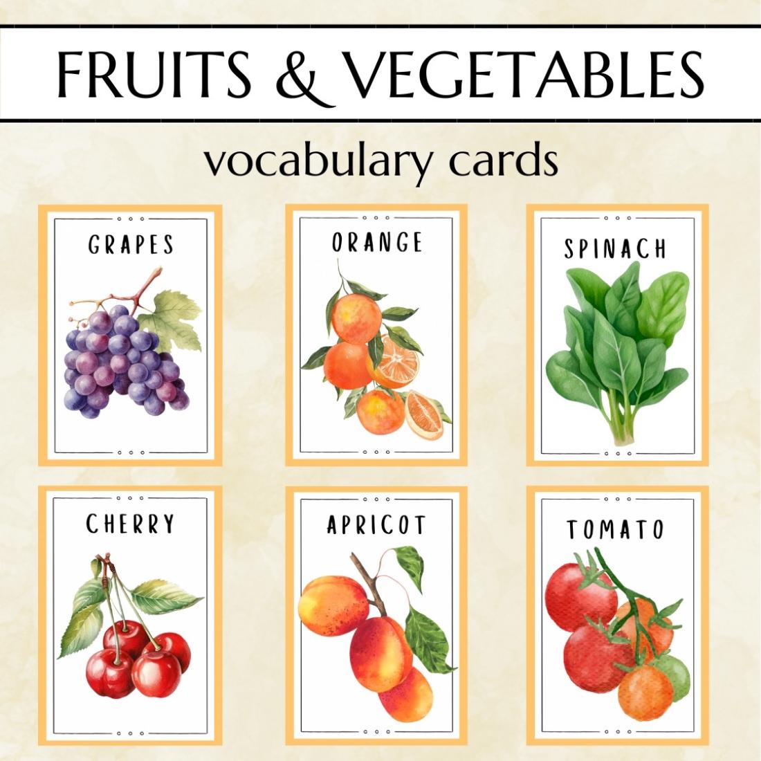 FRUITS and VEGETABLES - vocabulary cards | Učitelnice