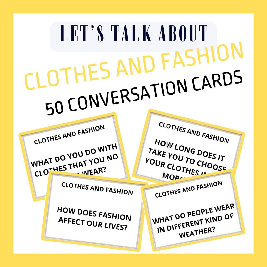 CLOTHES AND FASHION CONVERSATION CARDS | Učitelnice