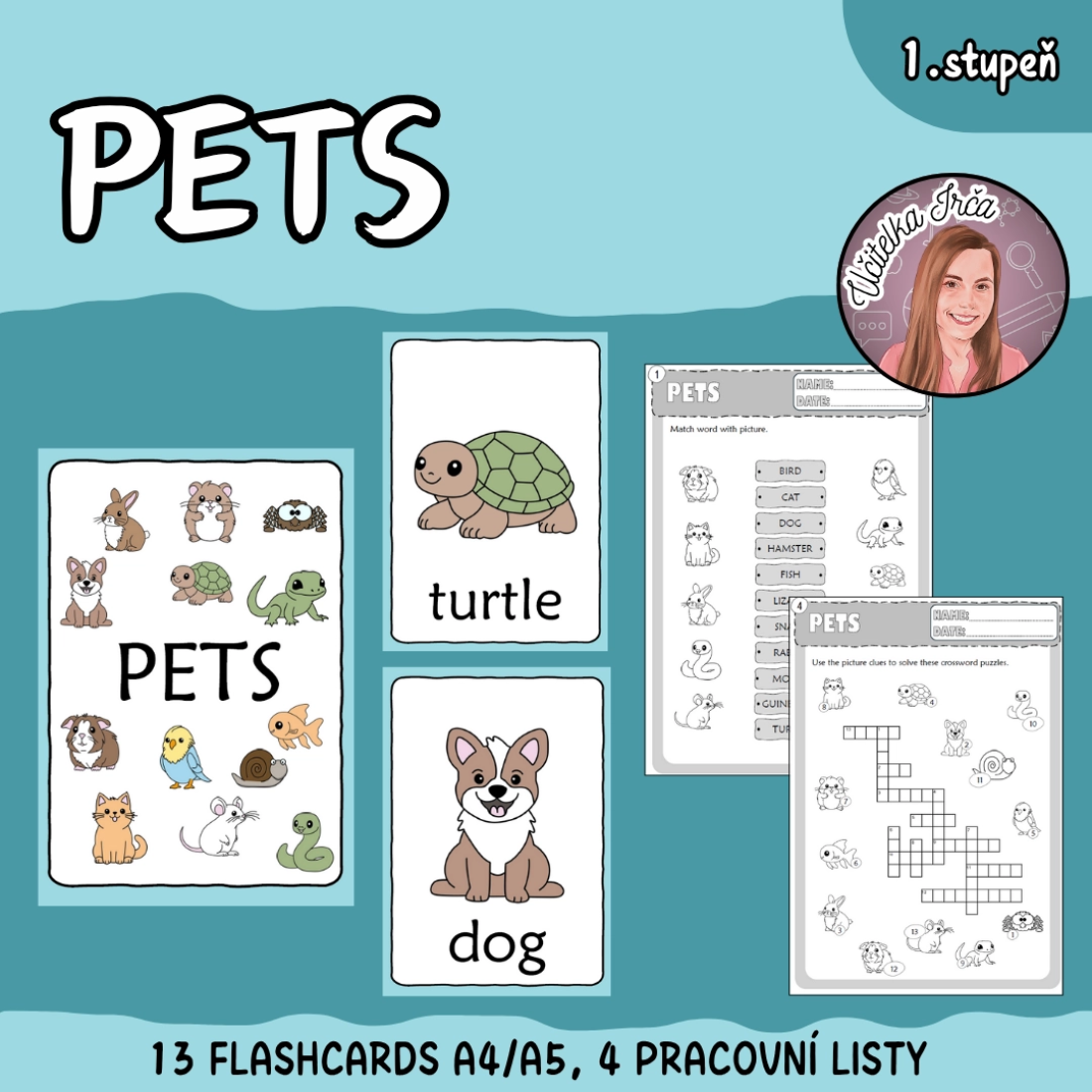 Pets - flashcards, worksheets | Učitelnice