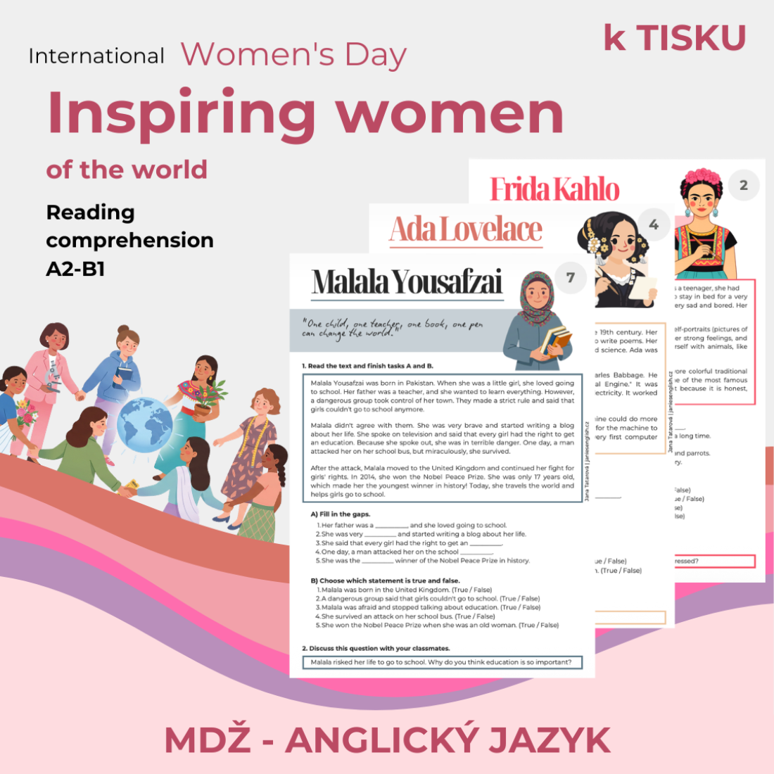 Inspiring women - reading comprehension | Učitelnice