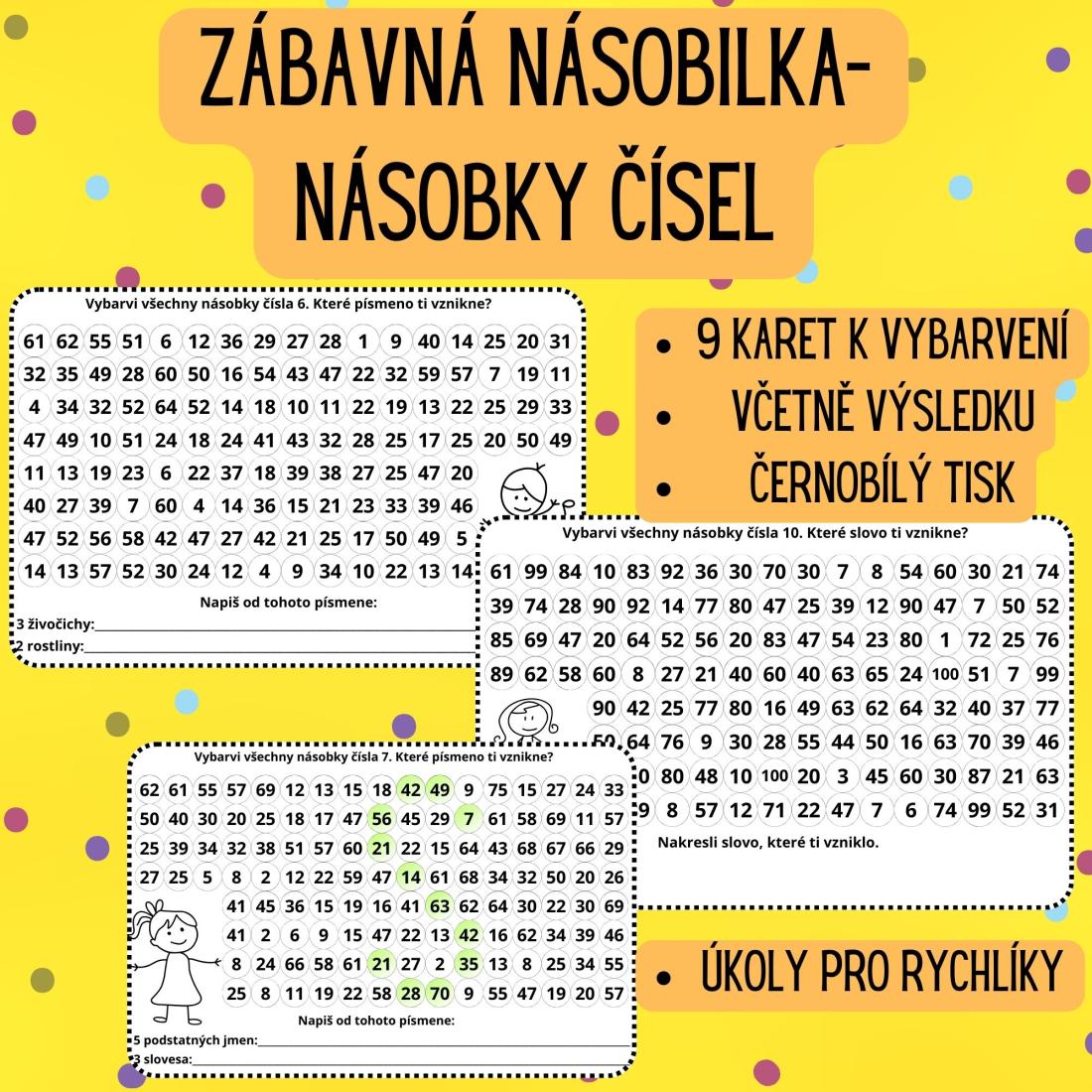 Zábavná násobilka- násobky čísel | Učitelnice