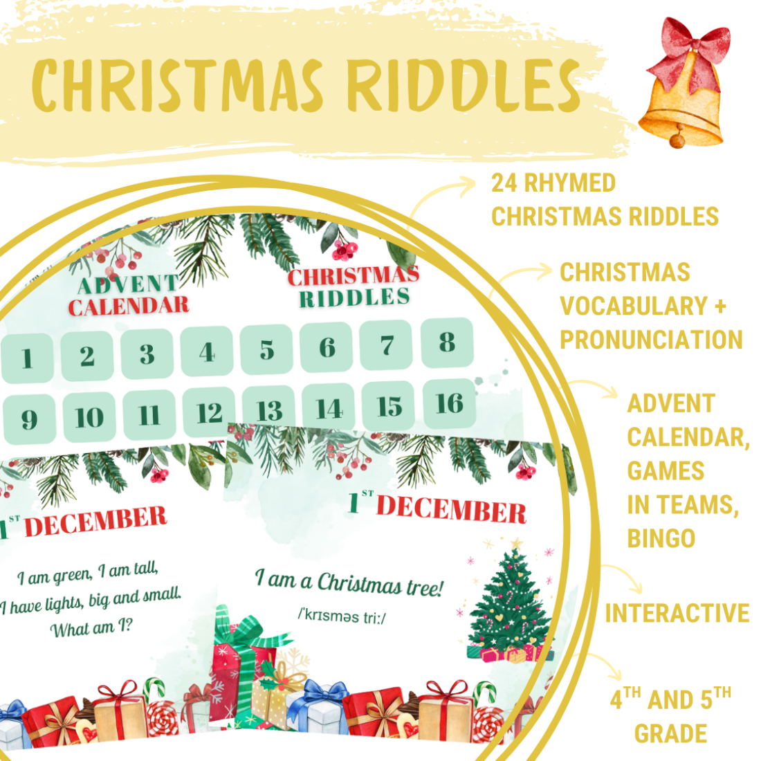 Advent calendar: Christmas riddles (1. stupeň) | Učitelnice