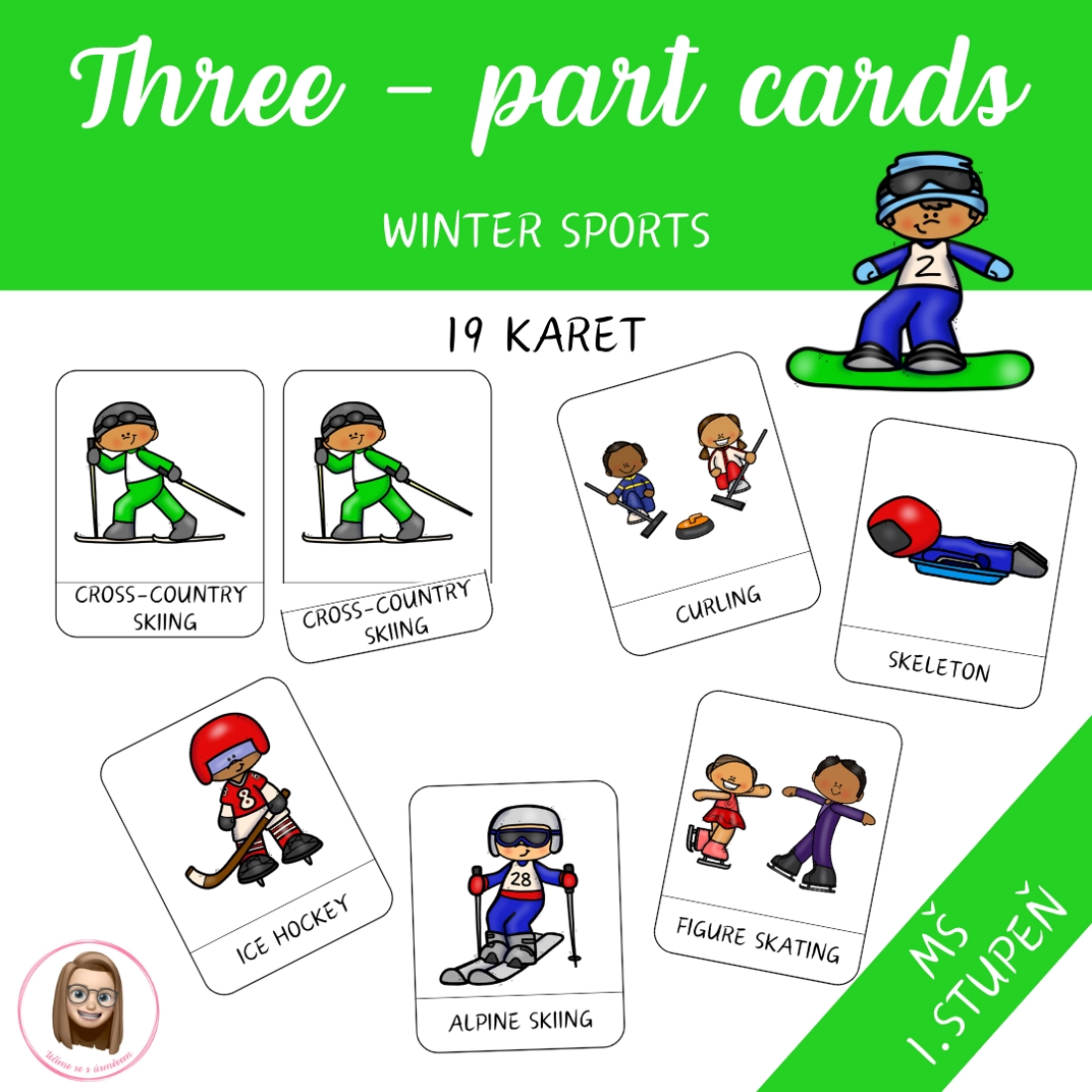 WINTER SPORTS - Three-part cards | Učitelnice