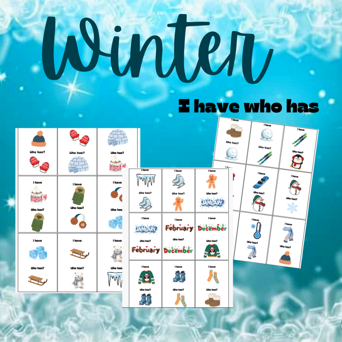 Winter vocabulary - I have ... Who has? | Učitelnice