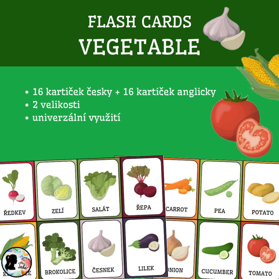 VEGETABLE - flash cards | Učitelnice